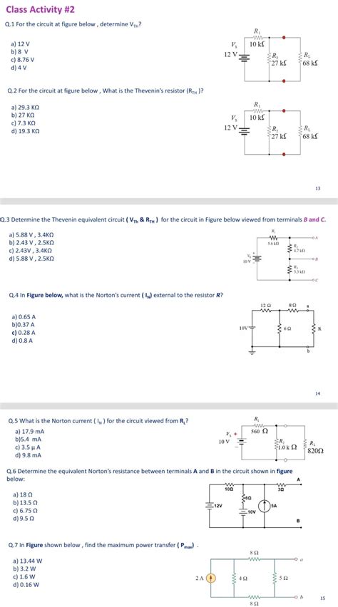 Solved Class Activity Q For The Circuit At Figure Below Chegg