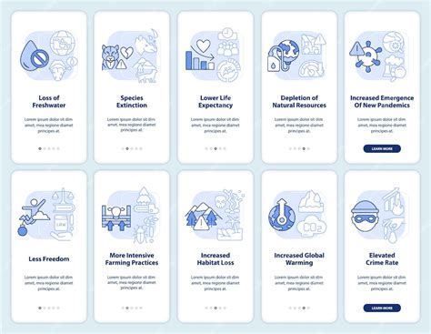Premium Vector Overpopulation Crisis Light Blue Onboarding Mobile App