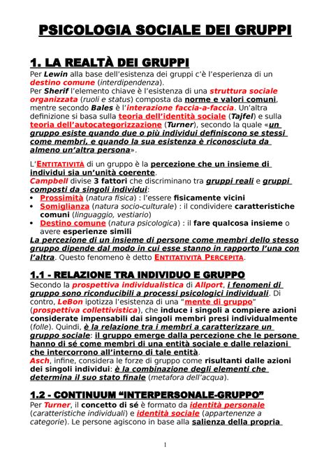 Psicologia Sociale Dei Gruppi Psicologia Sociale Dei Gruppi 1 La