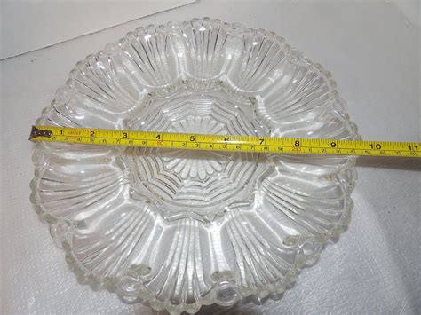 Vintage Anchor Hocking Clear Glass Deviled Egg Plate Etsy