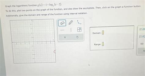 solved graph the logarithmic function g x 1 log3 x−2 to