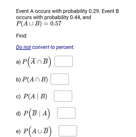 Solved Event A Occurs With Probability 0 29 Event B Chegg Com