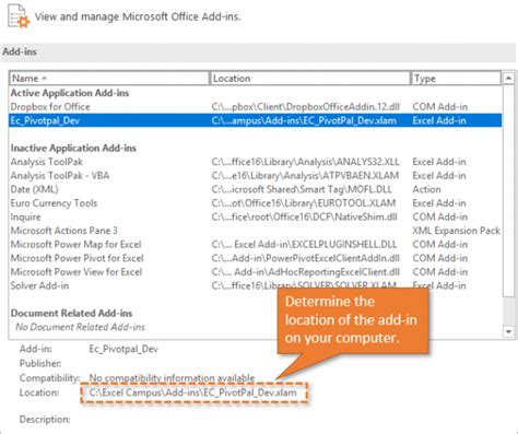 How To Uninstall And Remove An Excel Add In Excel Campus