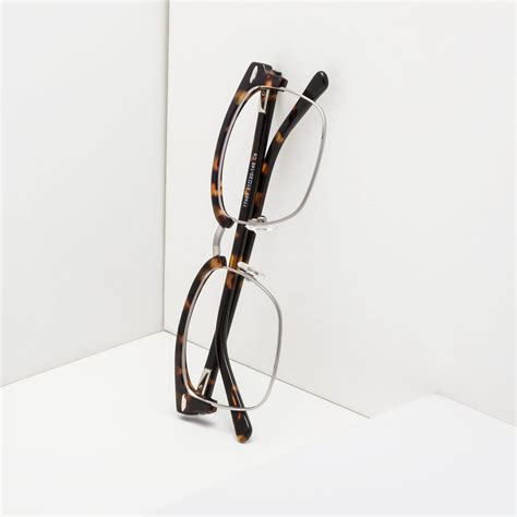 Tortoise Gunmetal Browline Retro Vintage Square Eyeglasses 17464