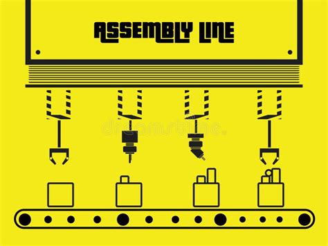 Assembly Line Poster Stock Vector Illustration Of Assembly 171452261