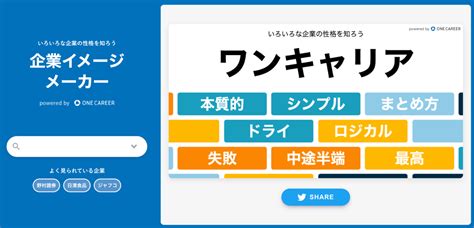 ワンキャリア、企業の性格を知ることができる「企業イメージメーカー」を提供開始。 〜膨大なキャリアデータから重要な情報を抽出し、求職者の効率的な