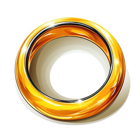 Bague de couleur jaune vecteur dessiné à la main fond blanc isol
