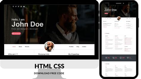 Design Complete Responsive Personal Portfolio Website Using Html Css Javascript Youtube