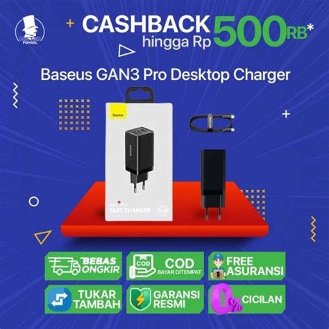 Jual Kepala Charger Baseus 100w Gan3 Pro Fast Charger Adaptor Usb Type