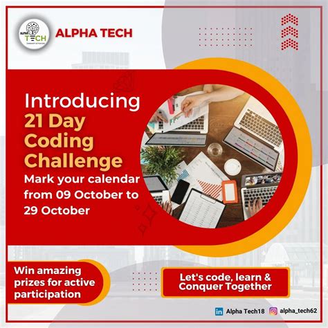 Join The Alpha Tech 21 Day Coding Challenge Alpha Intern Posted On