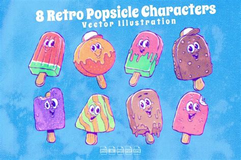 Popsicle Character Illustration Vector Character Illustration