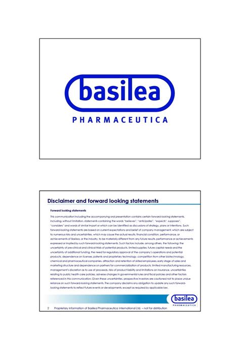 Basilea Pharmaceutica Bpmuf Presents At Db Convertible Conference