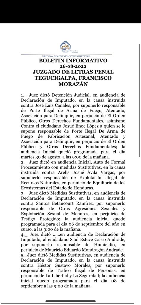 Poder Judicial HN On Twitter Resoluciones Dictadas Por El