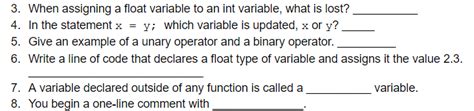Solved When Assigning A Float Variable To An Int Chegg