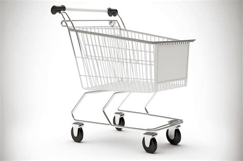 Carrinho De Compras Vazio Isolado No Fundo Branco Foto Premium