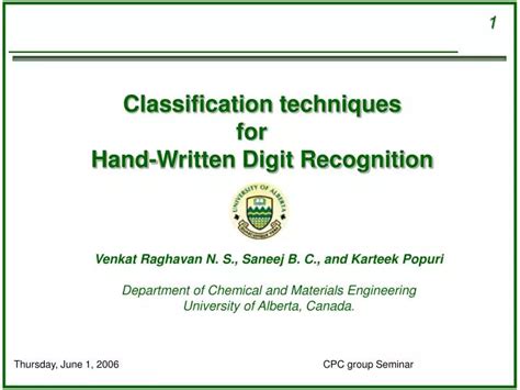 PPT Classification Techniques For Hand Written Digit Recognition PowerPoint Presentation ID