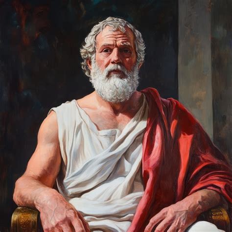 Portrait Painting Of An Older Man With A White Beard And Long White Hair Wearing A White Tunic