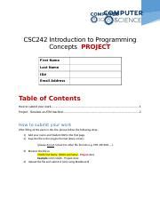Csc Project Assignment No Answers Docx Csc Introduction To