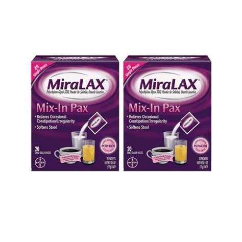 40 Count Miralax Laxative Powder For Gentle Constipation Relief Singl Simplexdeals