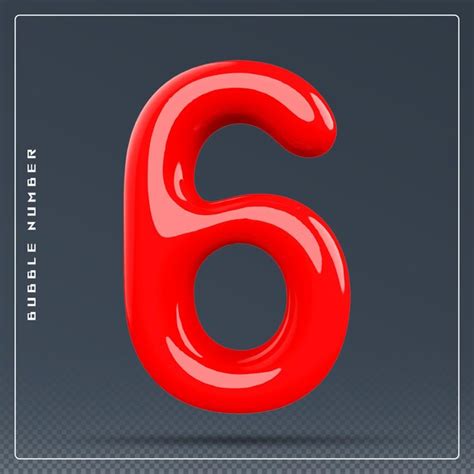 3d text number six color red images free download on freepik