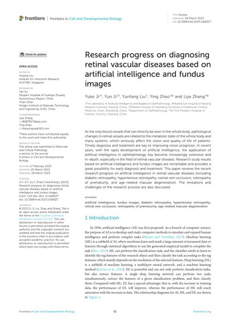 Pdf Research Progress On Diagnosing Retinal Vascular Diseases Based