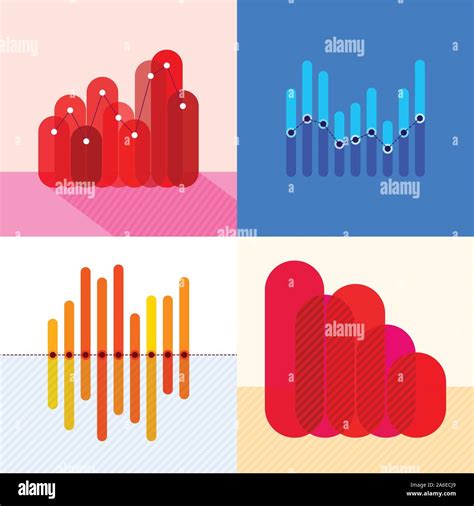 Infographics Set With Overlapping Bars Stock Vector Image Art Alamy