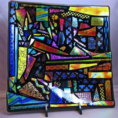 Fused Glass Plates Snow Flake Glass