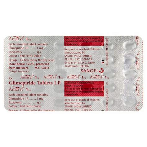 Amaryl Glimepiride Tablets 1 Mg At Rs 99stripe In Mumbai Id 2851596576573