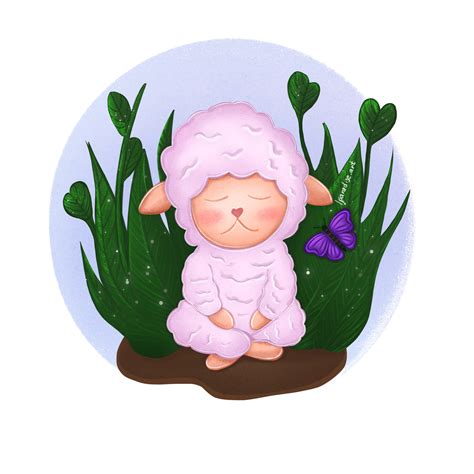 Иллюстрация Барашек в стиле 2d персонажи