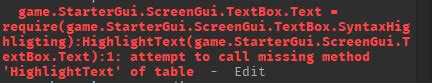 SOLVED Method Exists But It Says It Doesnt Scripting Support