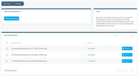 how to generate a full backup knowledge base scalahosting