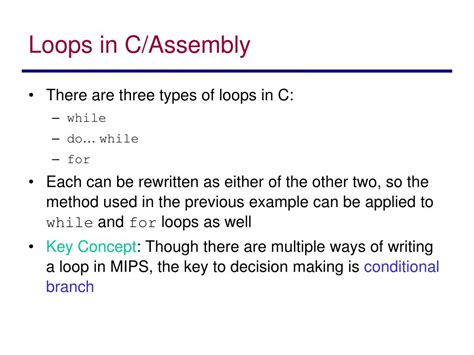Ppt Loops In Cassembly Powerpoint Presentation Free Download Id