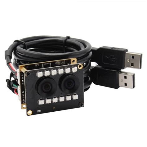 2mp Wdr Ar0230 Dual Lens Camera Module Usb 2 0 For Face Recognition With Ir Led Board [elp