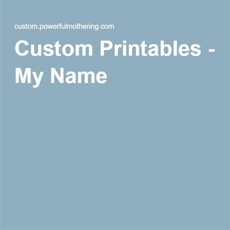 Create Printables Make Your Name