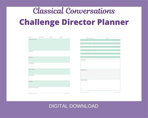 Classical Conversations Challenge Planner Director Edition Etsy