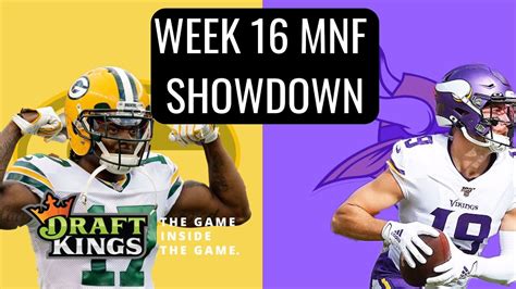 Draftkings Mnf Showdown Analysis Packersvikings Dfs Picks Youtube