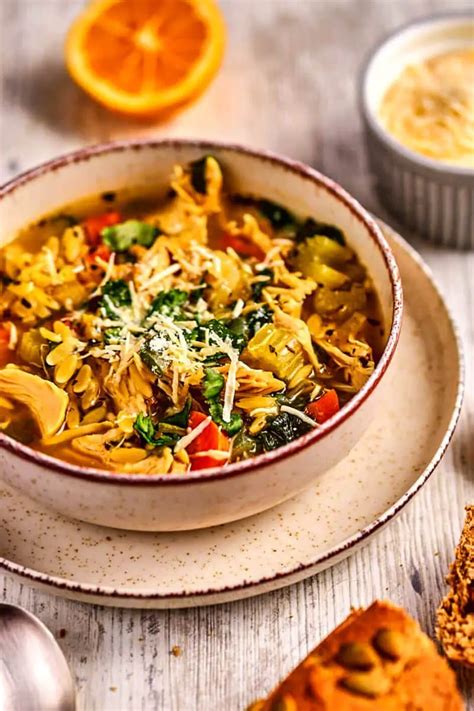 Slow Cooker Lemony Chicken Orzo Soup Wellnesssleuth