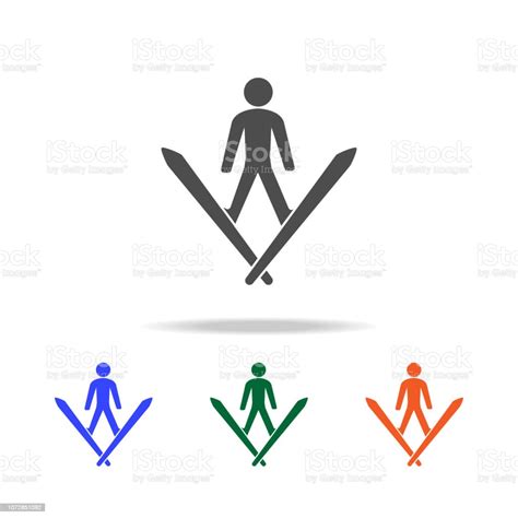 점프 스키 실루엣 아이콘입니다 멀티에 크리스마스 휴일의 요소 아이콘 색깔 프리미엄 품질 그래픽 디자인 아이콘입니다 웹사이트 웹 디자인 모바일 응용 프로그램에 대 한 간단한