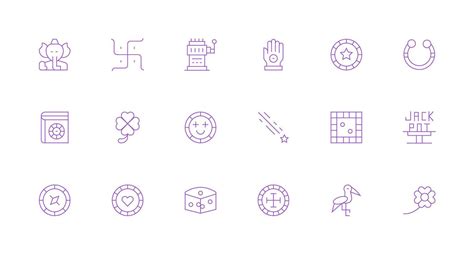 18 Luck Icons In Minimal Line Aesthetic Detailed Icon Collection For
