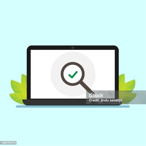 돋보기로 표시하십시오 녹색 표시입니다 앱 버튼을 클릭합니다 선 기호입니다 플랫 디자인 현대 미술 건강 진단에 대한 스톡 벡터 아트 및 기타 이미지 Istock