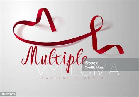 여러 Myeloma 인식 달 필 포스터 디자인입니다 현실적인 부르고뉴 리본입니다 3 월 암 인식의 달입니다 벡터 리본에 대한