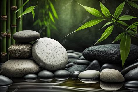 Premium Photo Bamboo And Stones In A Wellness Spa Generative Ai Zen