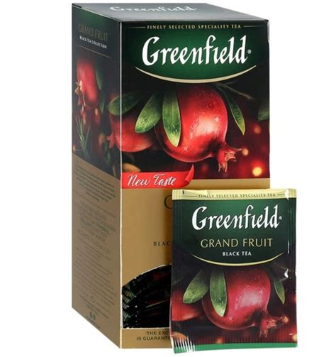 Чай черный Greenfield Grand Fruit в пакетиках, розмарин, гранат, 25 пак ...