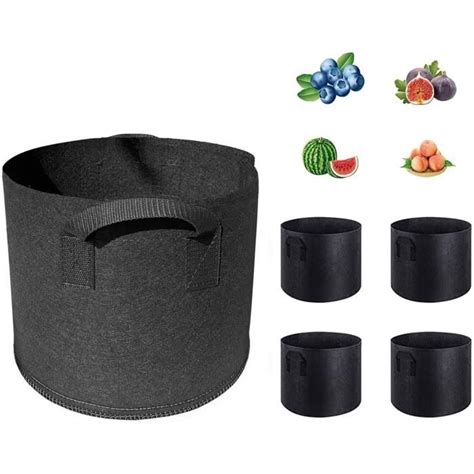Sac de Plantation de Jardin Sacs à Plantes Sac de Culture Bac Potager Gallon Sacs de