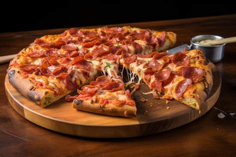 Premium Photo Cheesy Pepperoni Pizza Slice Combo Platter