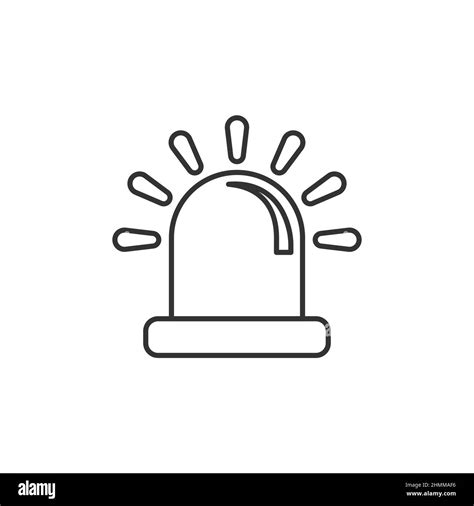 Emergency Alarm Icon In Flat Style Alert Lamp Vector Illustration On