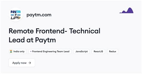 😀 paytm is hiring a remote frontend technical lead r himalayasapp