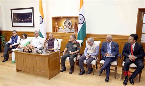 New Delhi Defence Minister Rajnath Singh Interacts With Indian Foreign