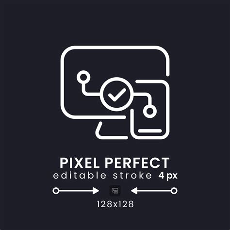 Cross Platform Compatibility White Linear Desktop Icon On Black