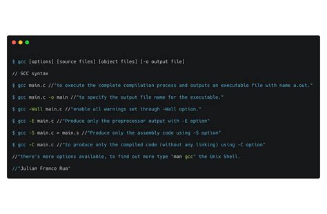 there s so much going on once you type gcc main c by julian franco